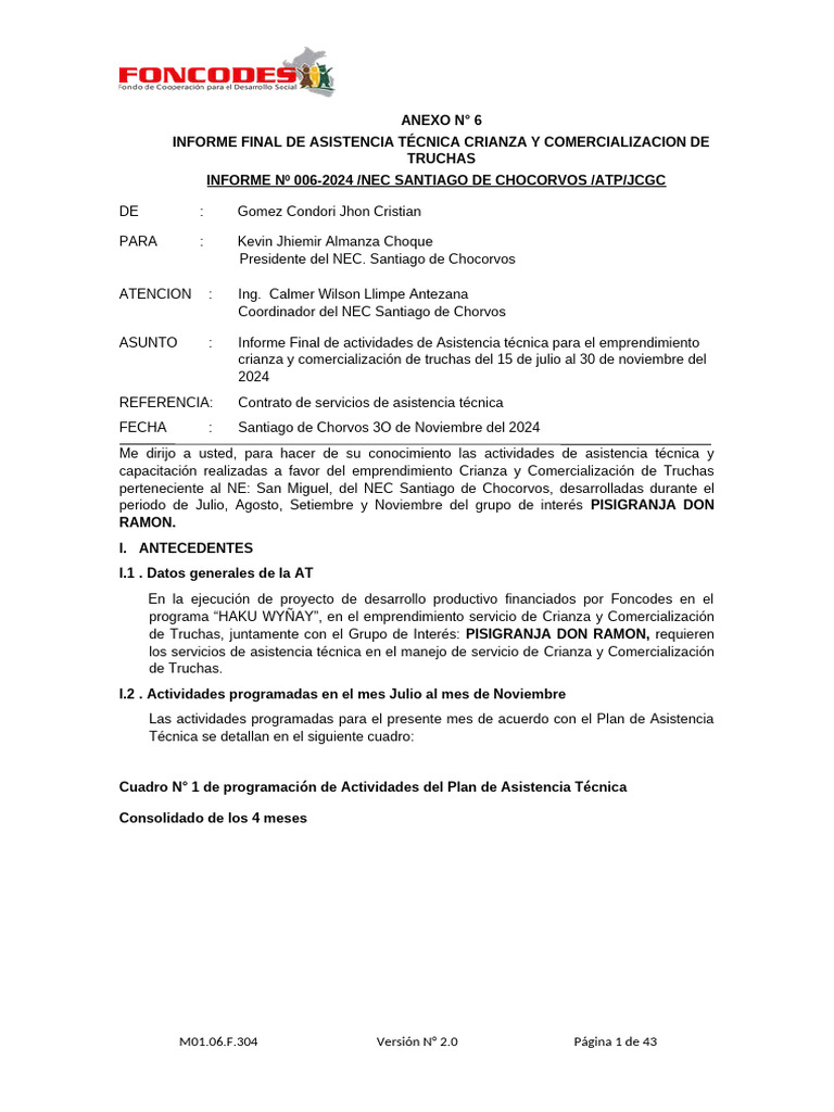 Informe Final Don Ramon | PDF