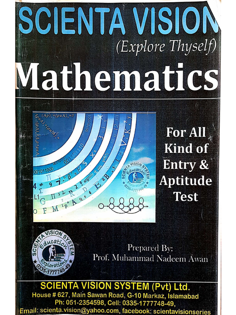 Scienta Vision Maths Entry Test Book | PDF