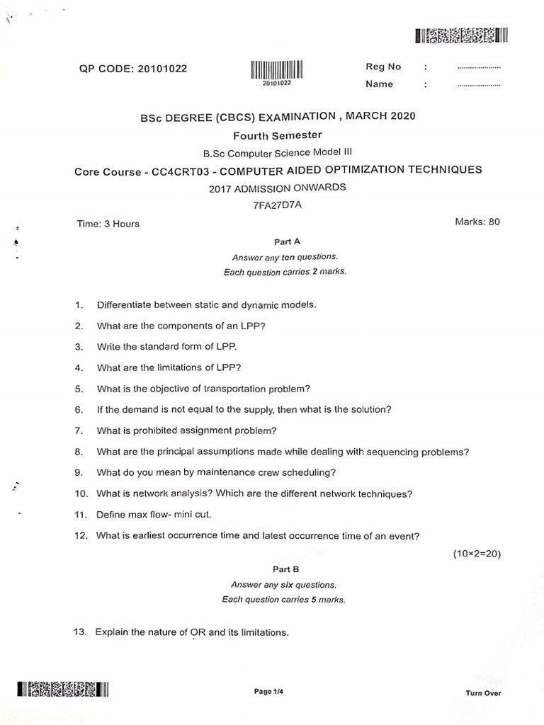 Computer Aided Optimization Techniques March 2020 | PDF | Mathematical Optimization | Applied ...