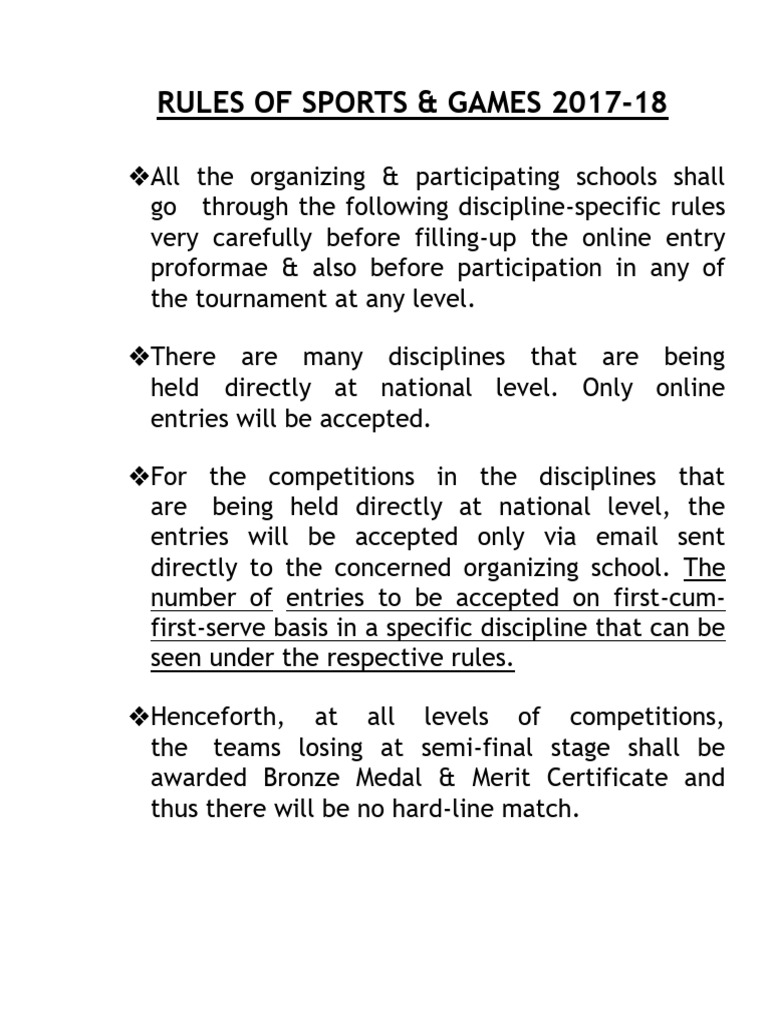 CBSE - Sports - Rules of Sports & Games 2017-18 | PDF | Gymnastics ...