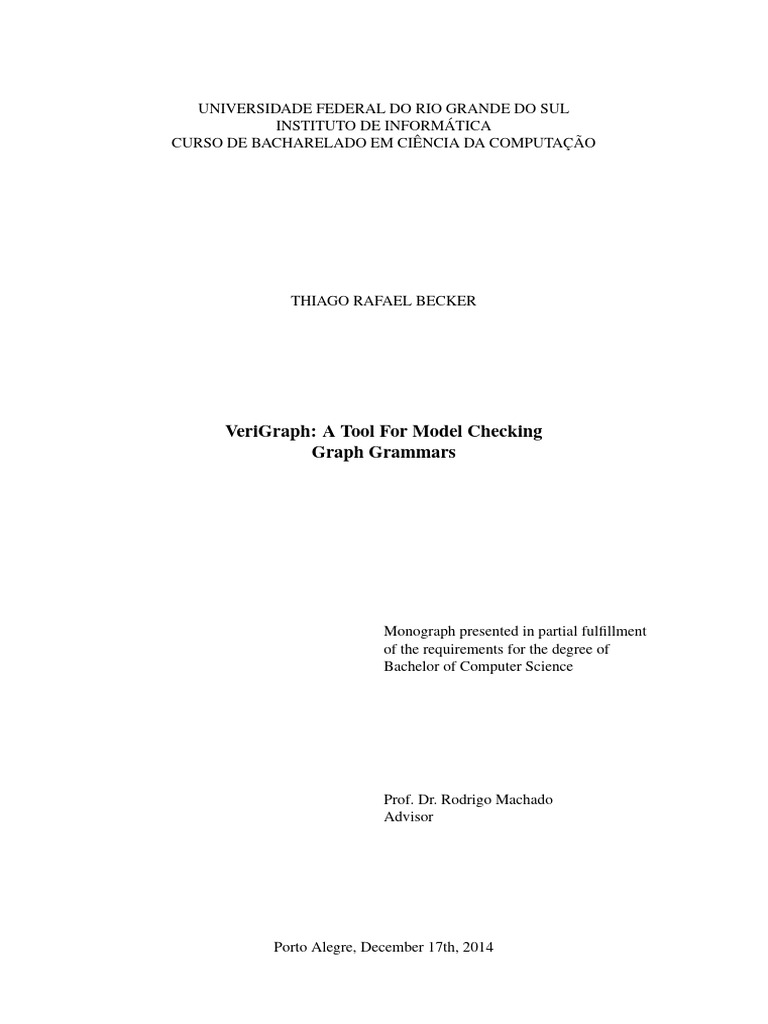Verigraph: A Tool For Model Checking Graph Grammars | PDF | Formal ...