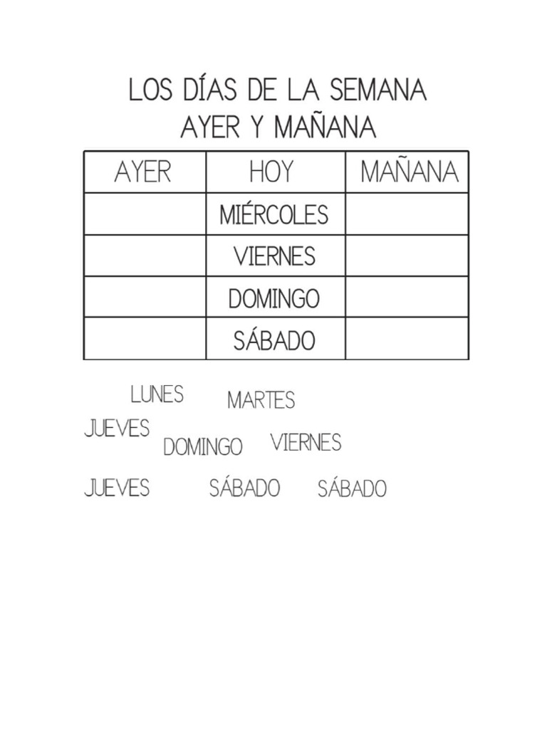 Dias de La Semana | PDF