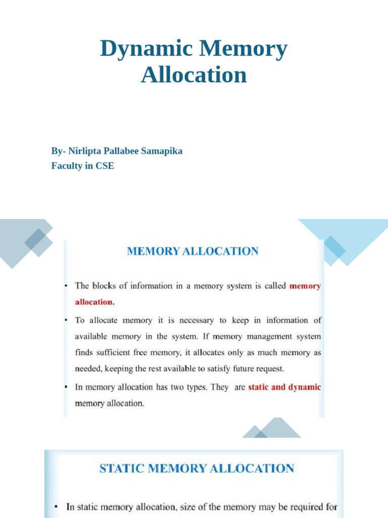 Dynamic Memory Allocation | PDF