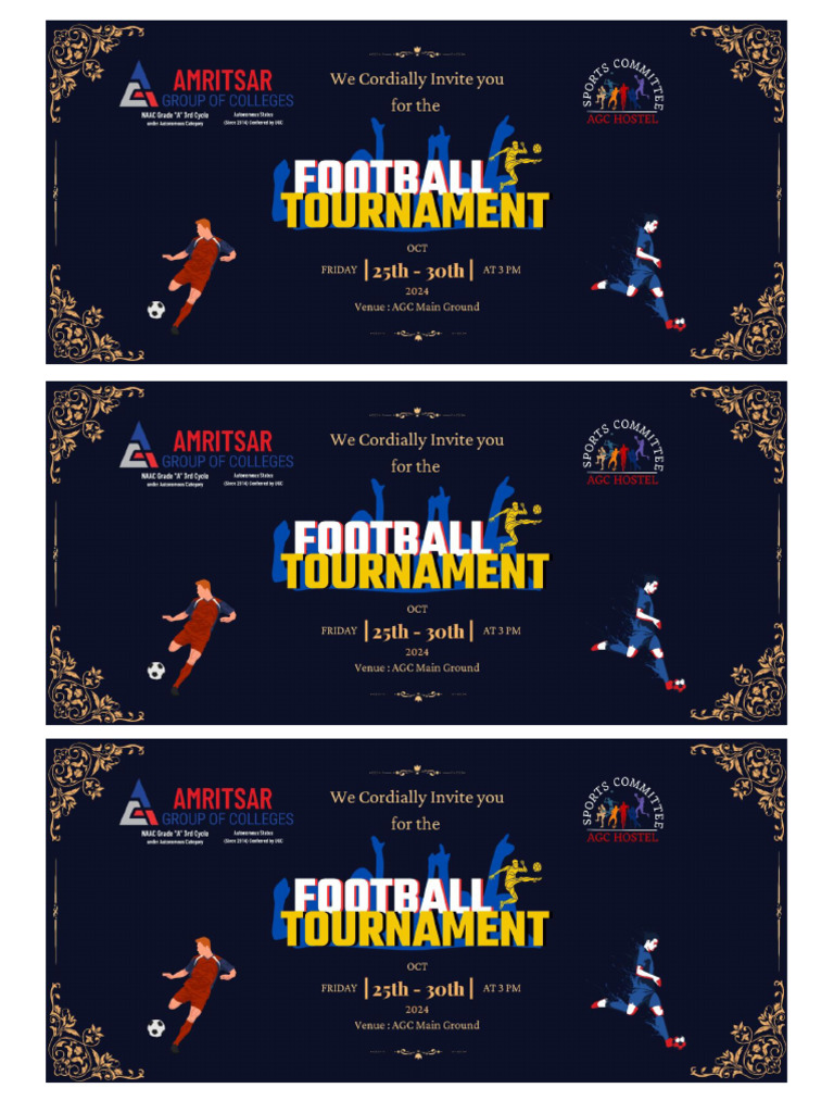 Invitation Card Football Tournamnet | PDF