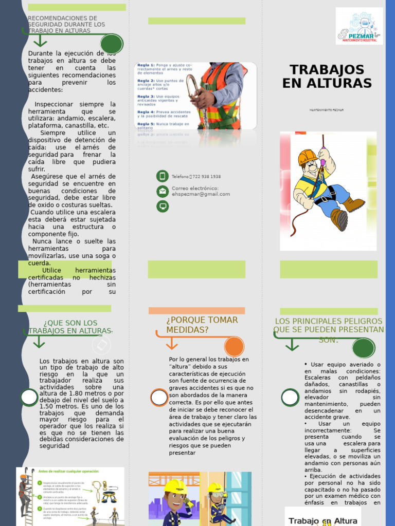 Triptico Trabajos en Alturas | PDF | Escalera