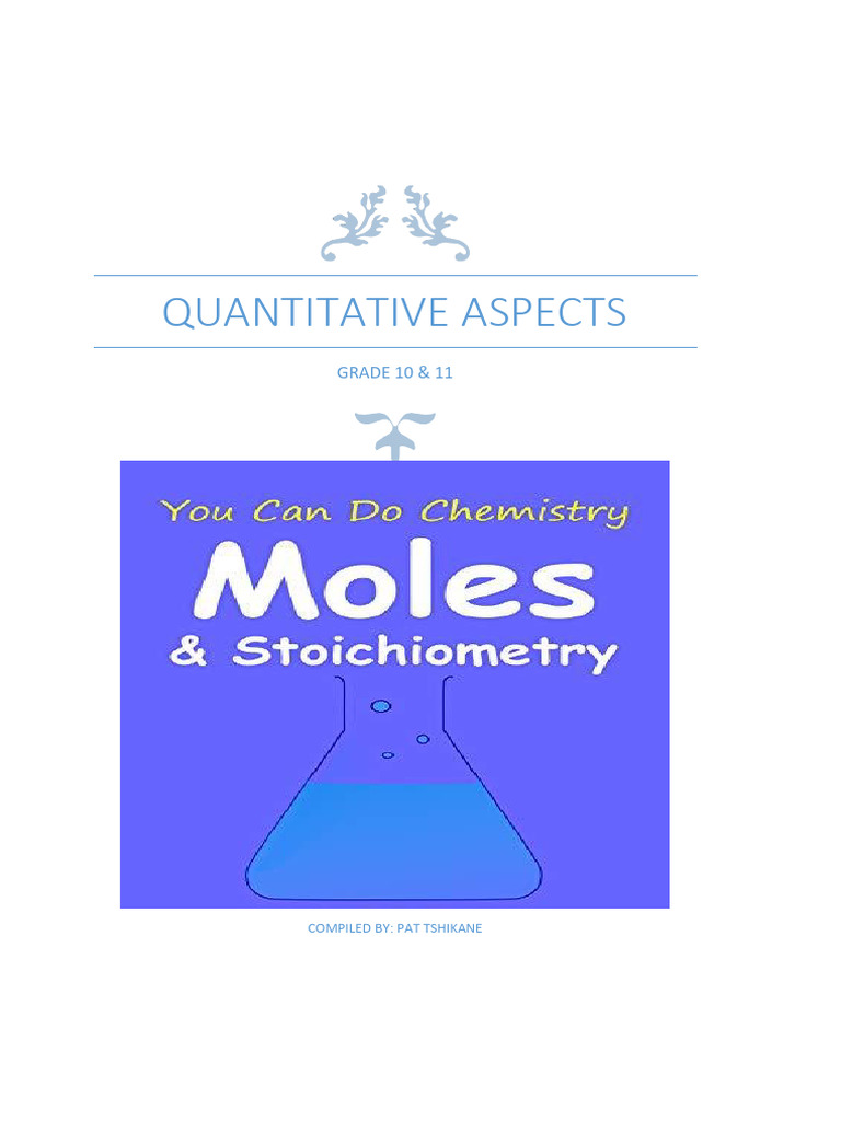 Chemical Quantities Worksheet | PDF | Mole (Unit) | Physical Chemistry