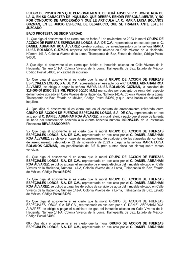 Pliego de Posiciones | PDF