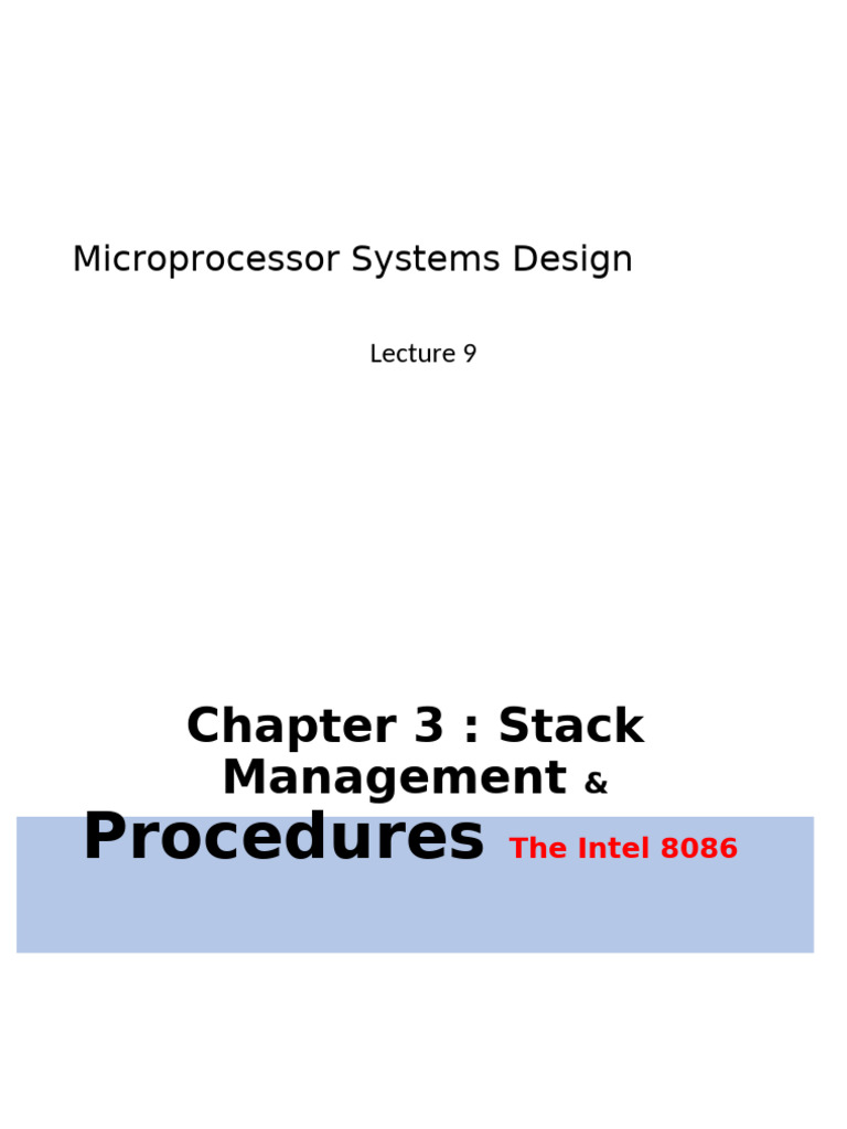 Lecture (9) - Chapter 3 Stack Management and Procedures | PDF ...