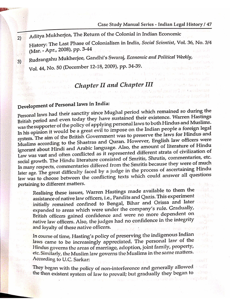 Development of Personal Laws | PDF