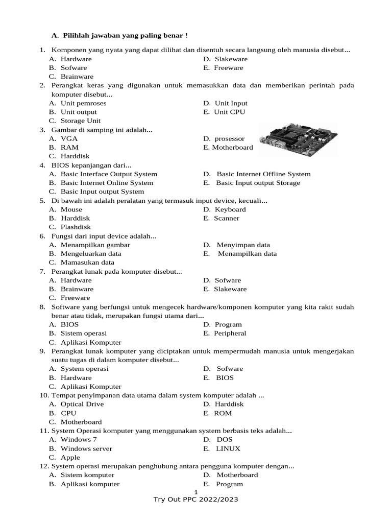 Soal TO PPC 2022-2023 | PDF