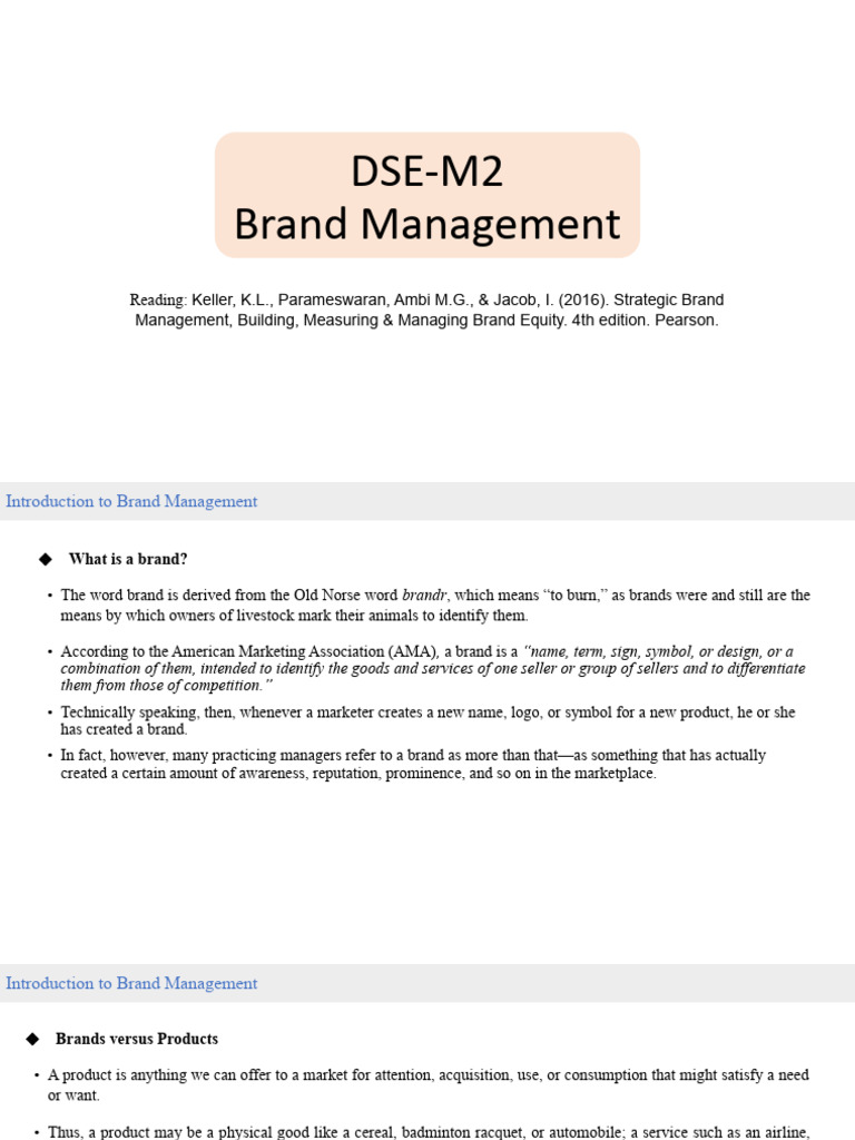Unit-1 Brand Management | PDF | Brand | Marketing
