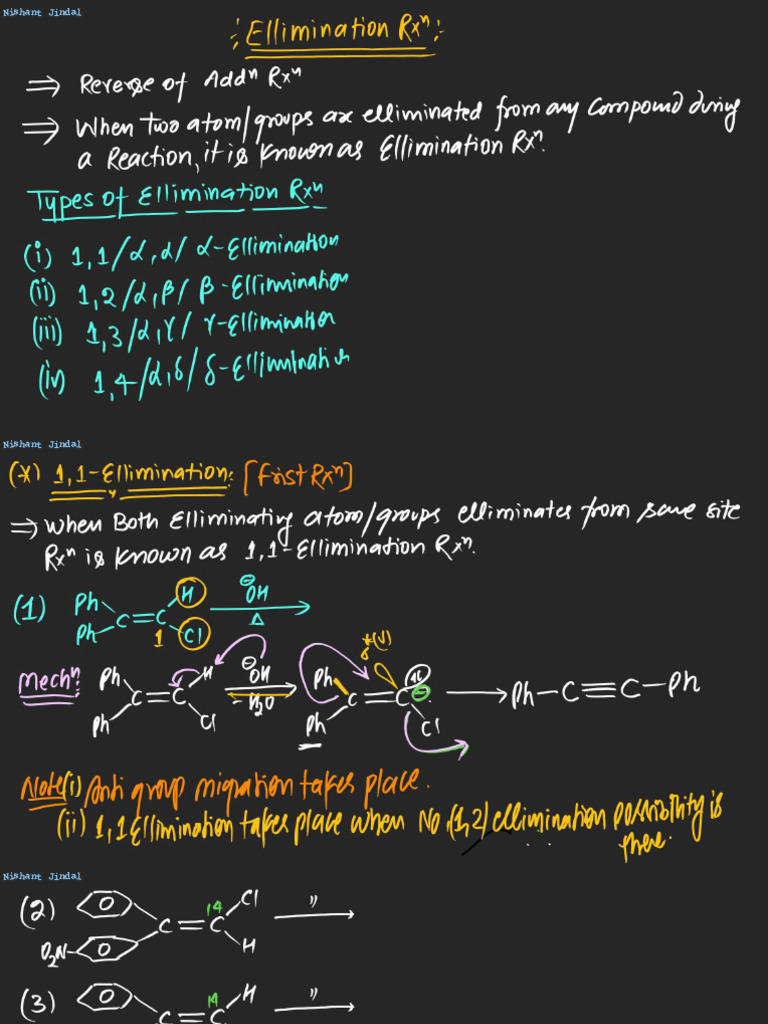 Elimination RXN - L-01 (Class Notes) NJ - 247 | PDF