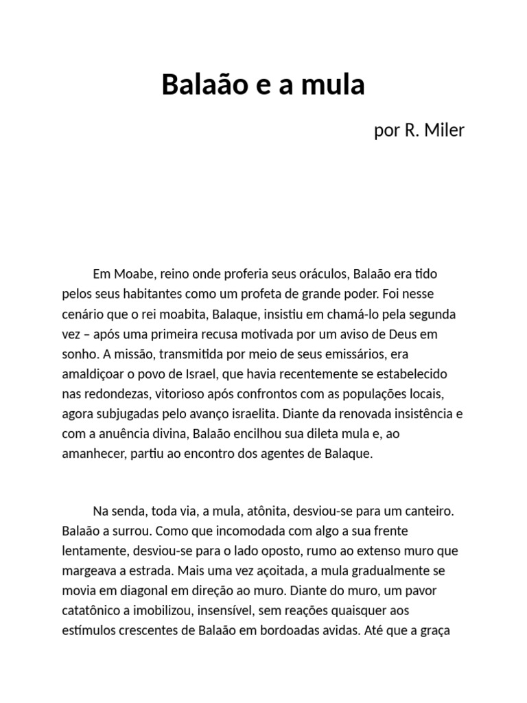 Balaão e A Mula | PDF | Crença e doutrina religiosa