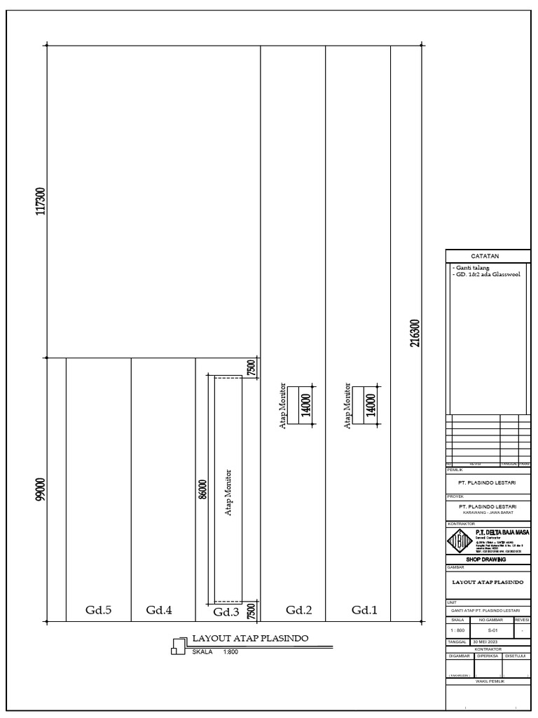 Gambar Kerja Atap PL1 | PDF