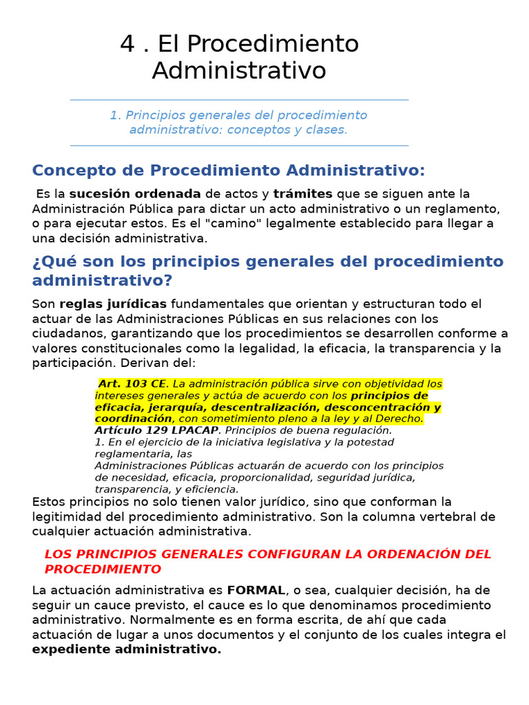 Principios del Procedimiento Administrativo | PDF | Ley administrativa ...