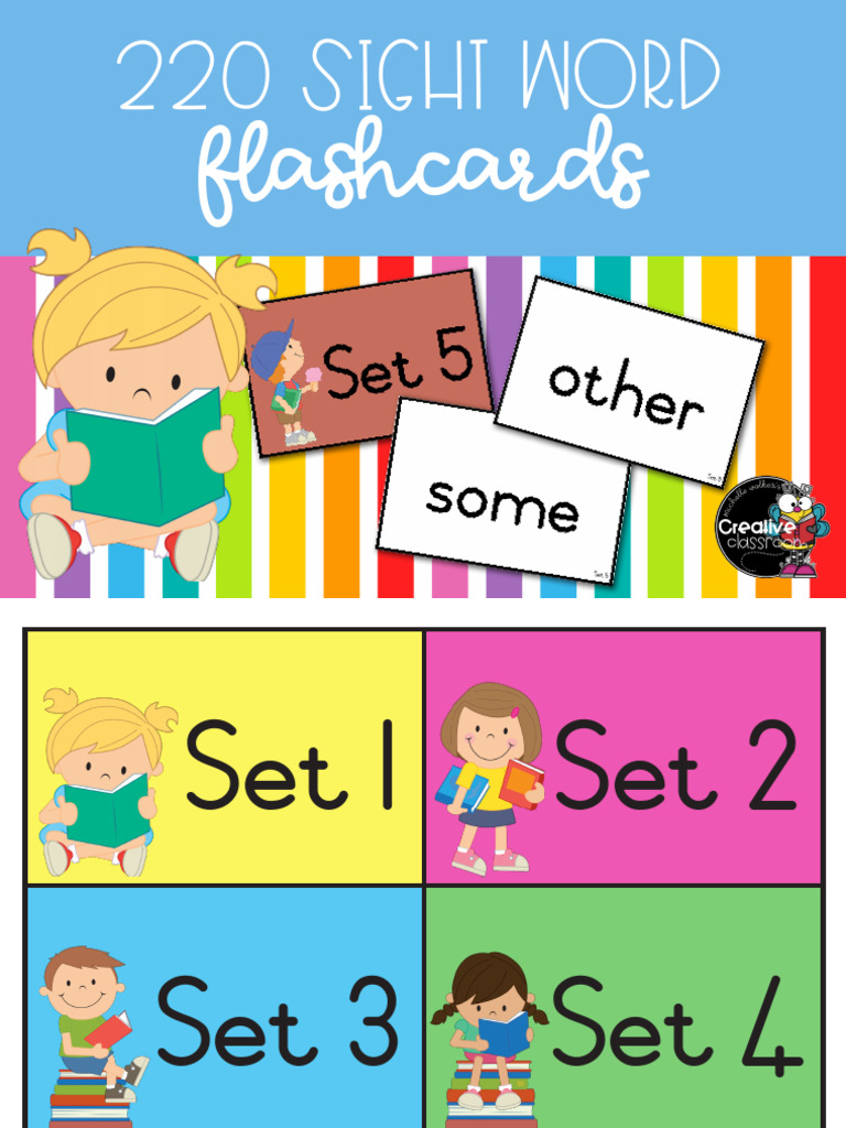 220 Sight Word Flashcards Sets | PDF