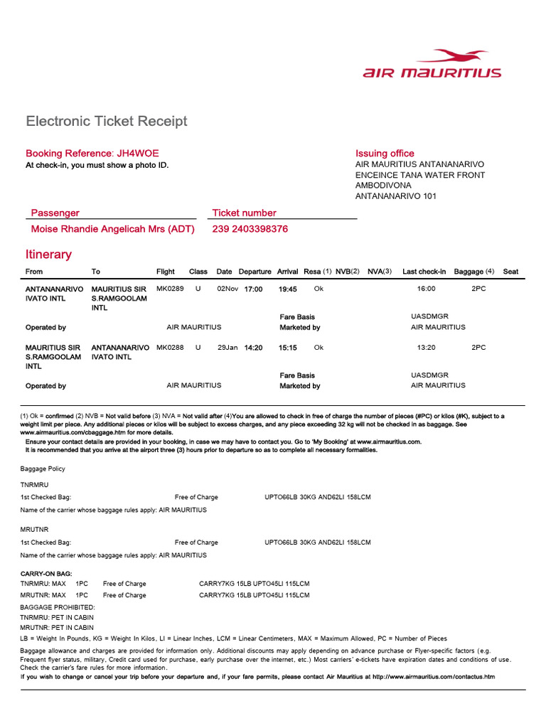Your Electronic Ticket Receipt | PDF | Travel Visa