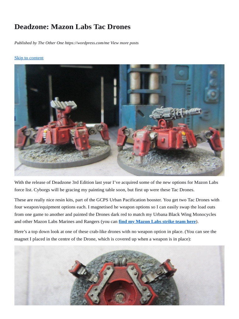 Deadzone Mazon Labs Tac Drones – The Other One's Vault of the Undead | PDF