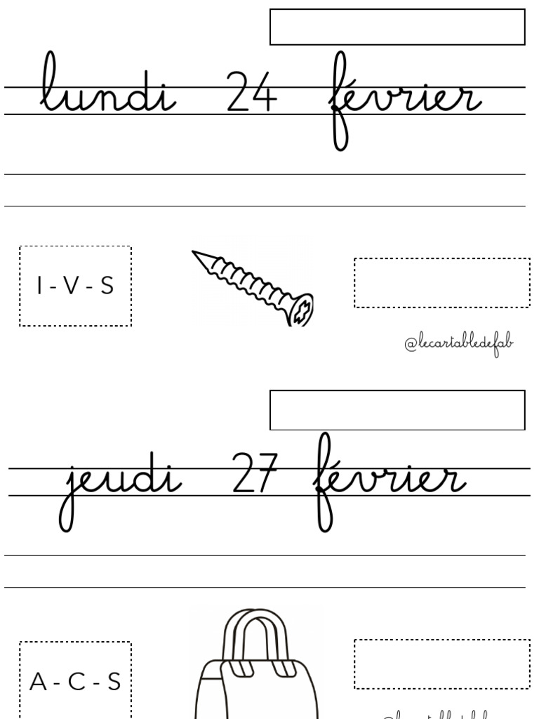 Carnet Des Dates P4 Cursives (1) | PDF