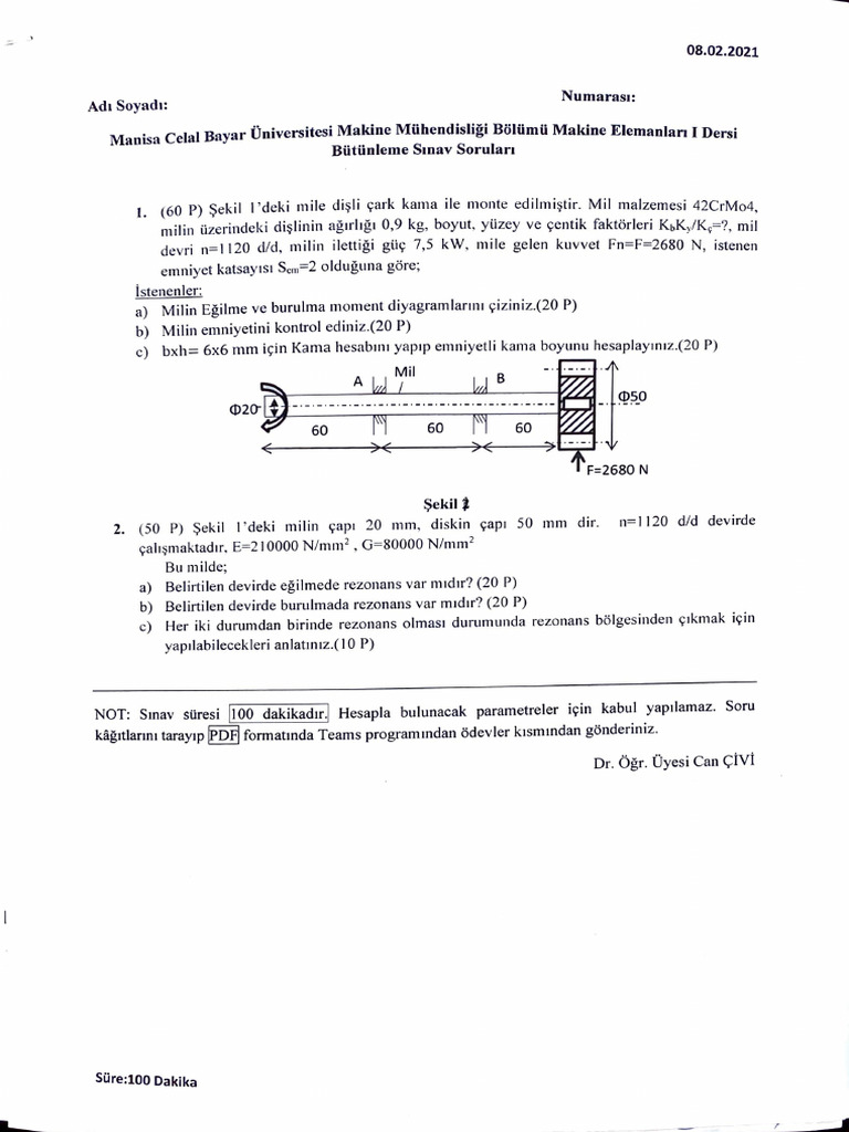 2020 2021 Makel 1 Büt Cevaplar | PDF