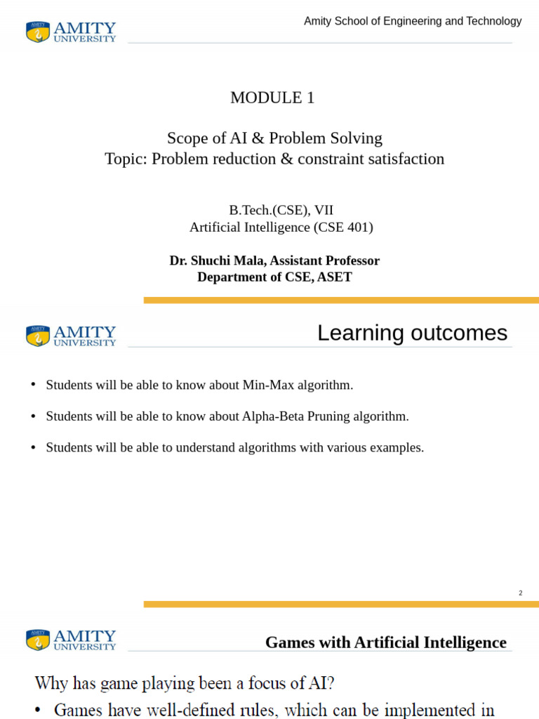 AI Module 1 Lecture 8 | PDF | Game Theory | Theoretical Computer Science