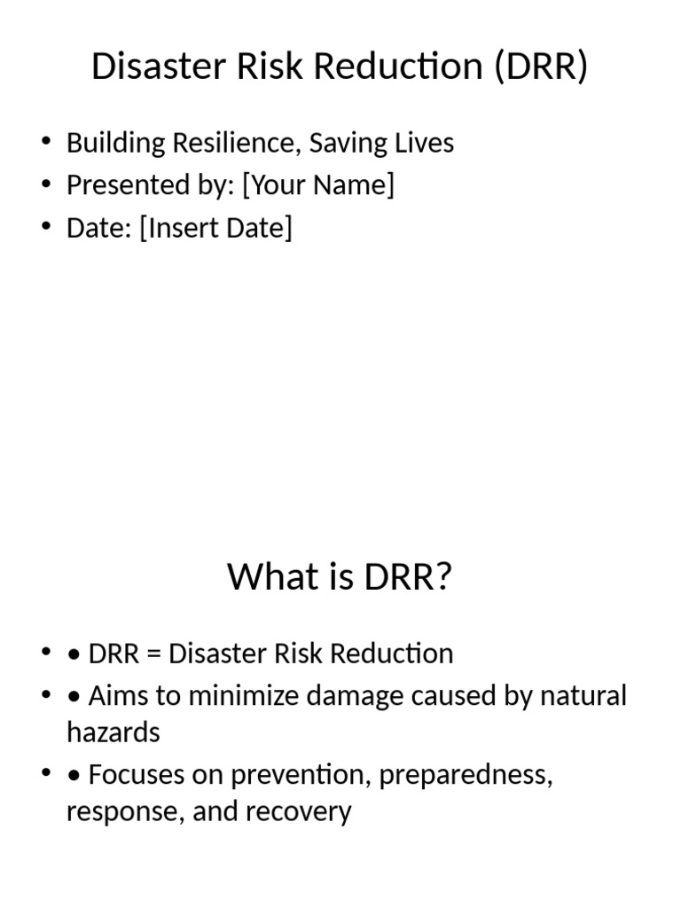 Disaster Risk Reduction Presentation | PDF