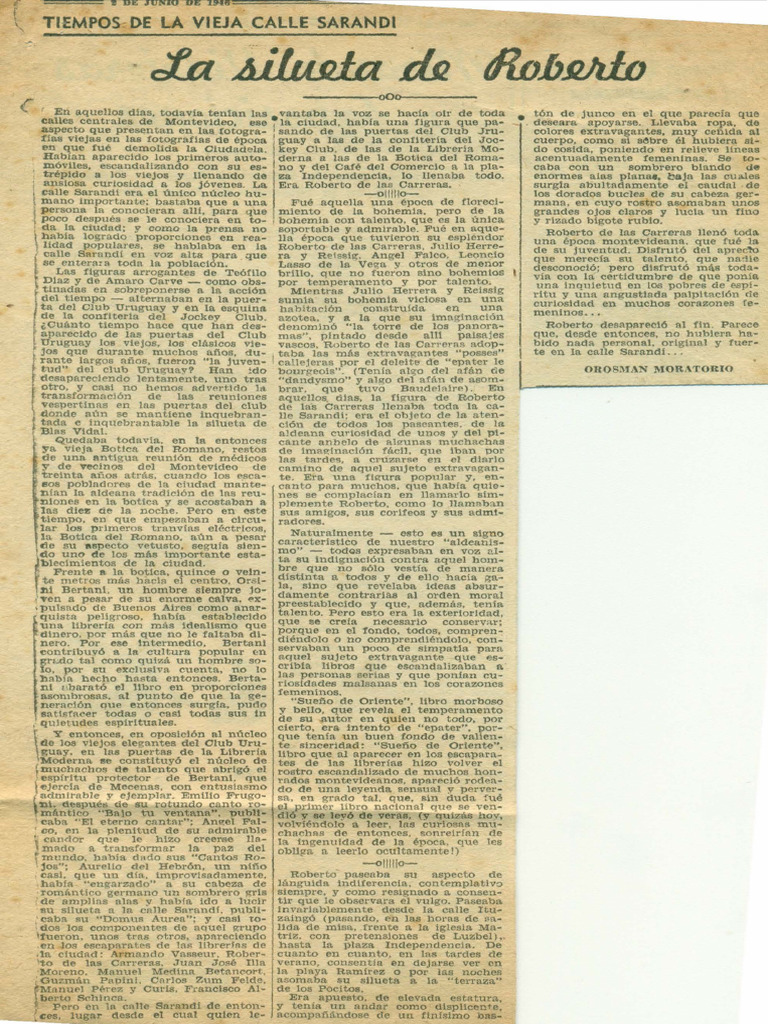 MORATORIO. La Silueta de Roberto 2-6-1946 | PDF