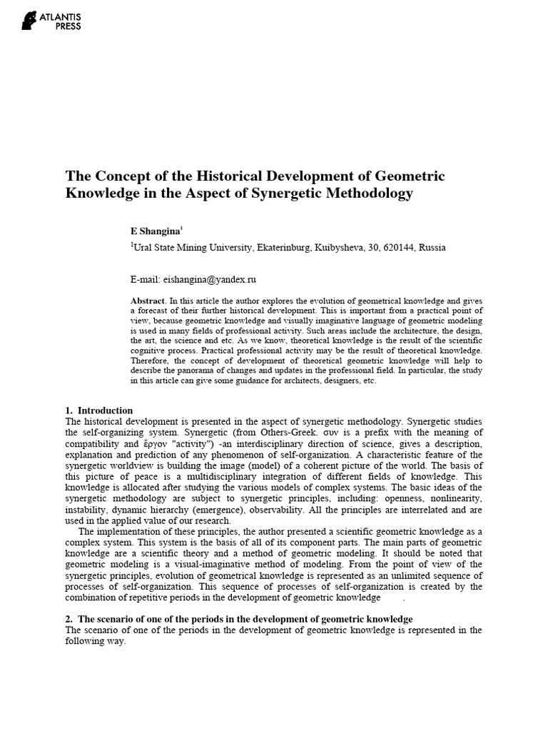 Concept of Historical Development Geometric Knowledge | PDF | Geometry ...