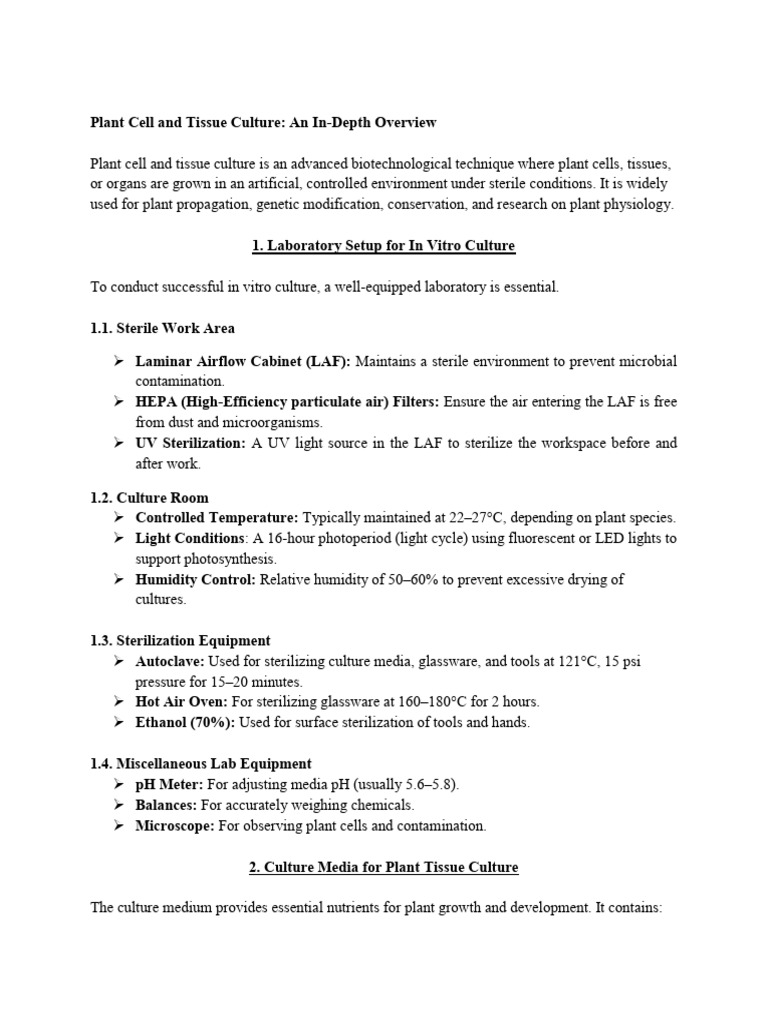 Plant Cell Tissue Culture-Intro | PDF | Biology | Plants
