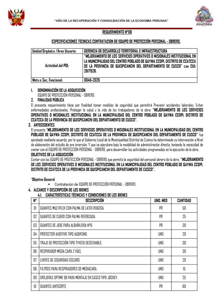 RQ #06 - Epp Obrero | PDF | Guante