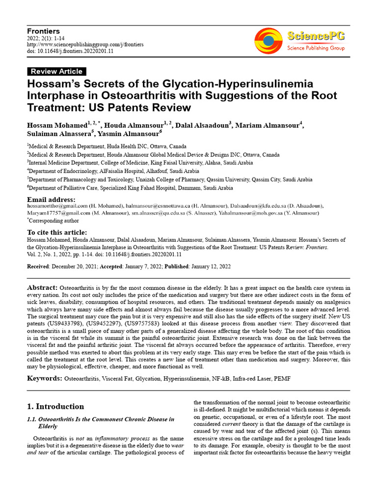 H. Glycation-Hyperinsulinemia Interphase OA | PDF | Cartilage ...