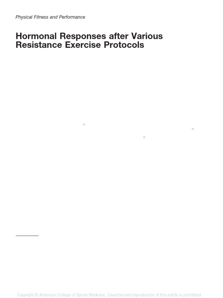 Hormonal Responses After Various | PDF | Strength Training | Muscle ...