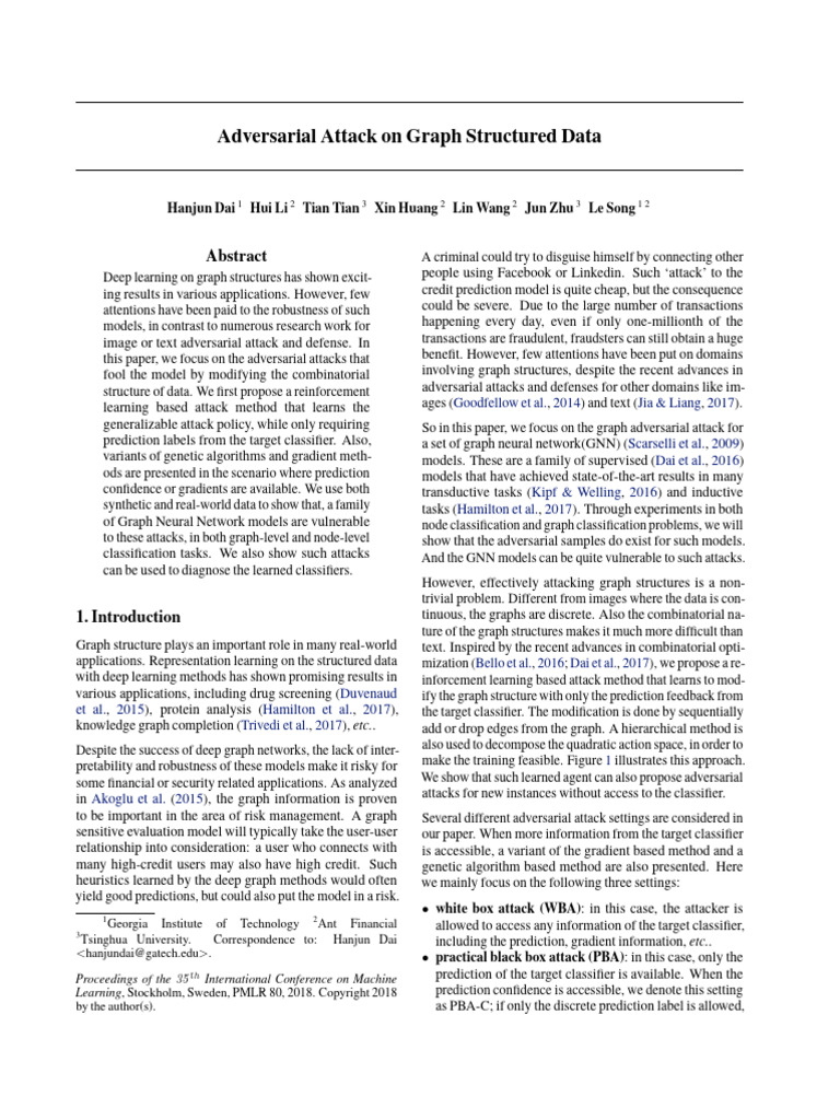 Adversarial Attack on Graph Structured Data | PDF | Applied Mathematics | Theoretical Computer ...