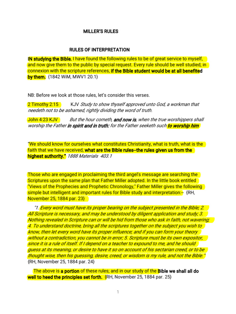 Simple Bible Rules. | PDF