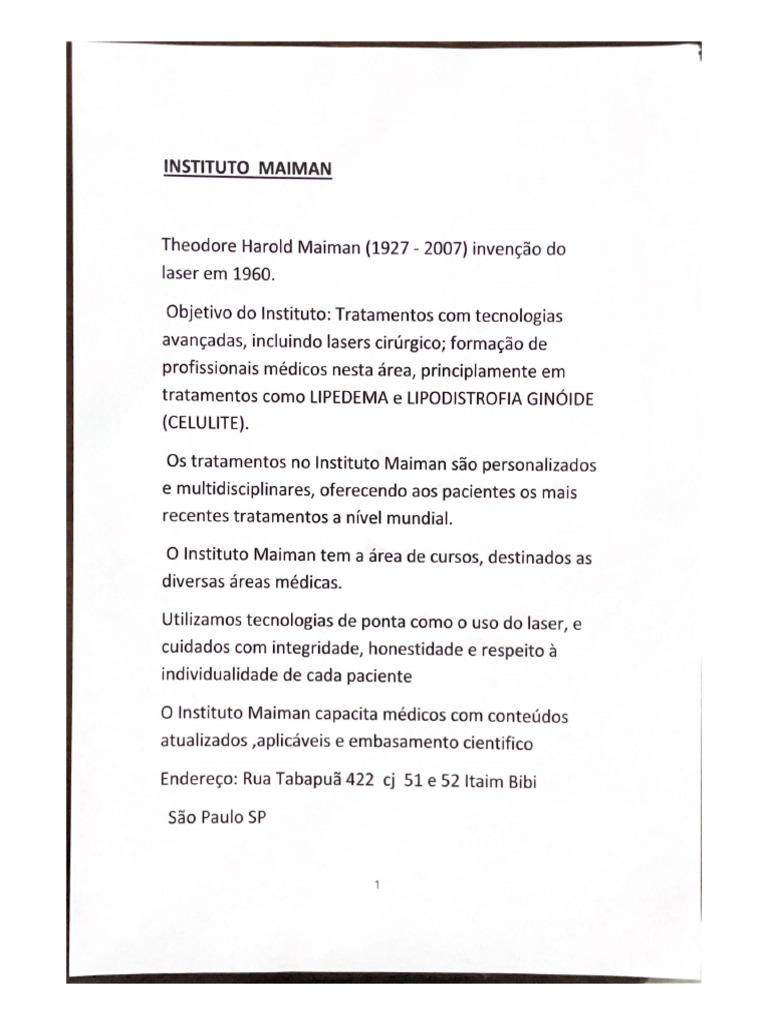 Instituto Maiman | PDF