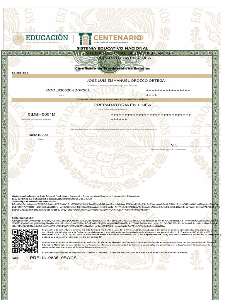 Certificado de Prepa | PDF