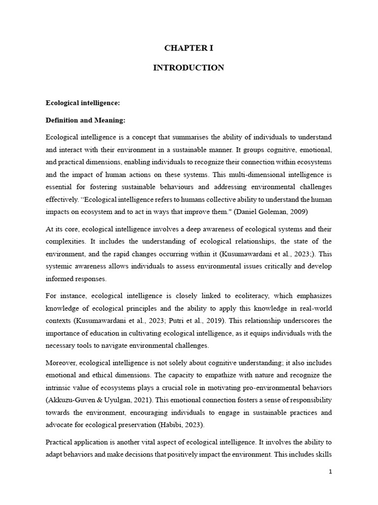 Ecological Intelligence and Nature Connectedness-2 | PDF ...