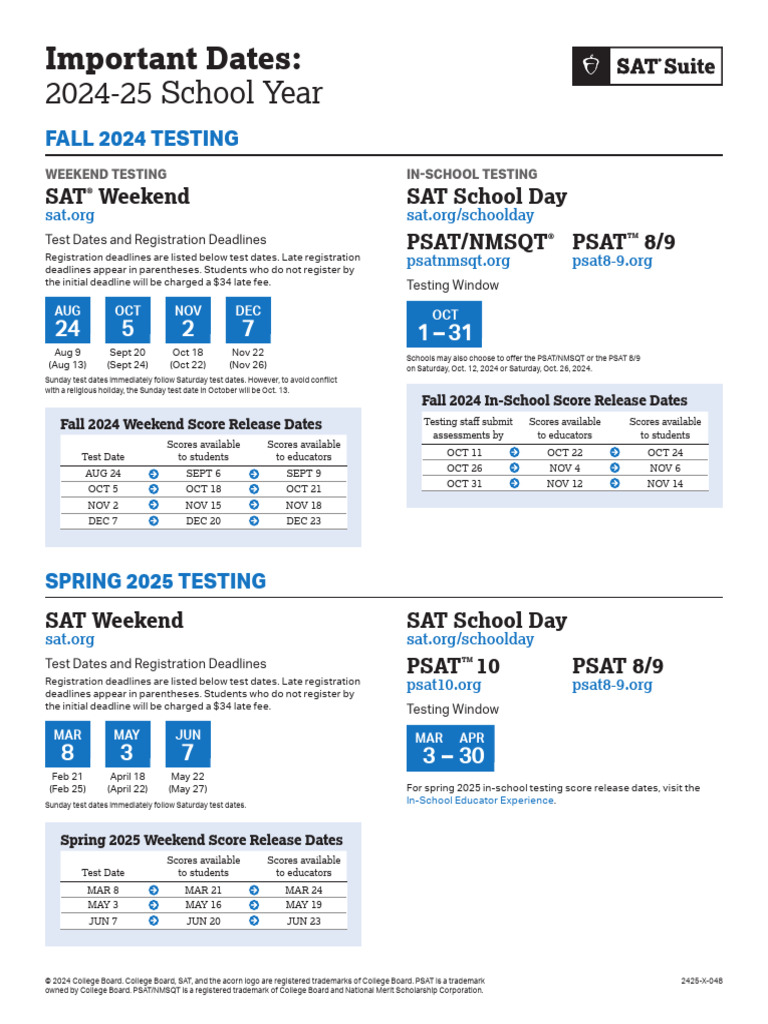 Sat Suite Calendar Flyer | PDF | Schools | The United States