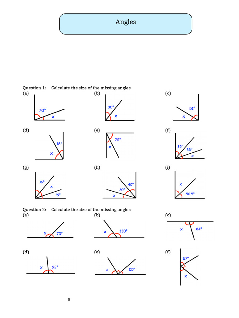 ITP-missing Angles in Right Angle and Straight Line | PDF