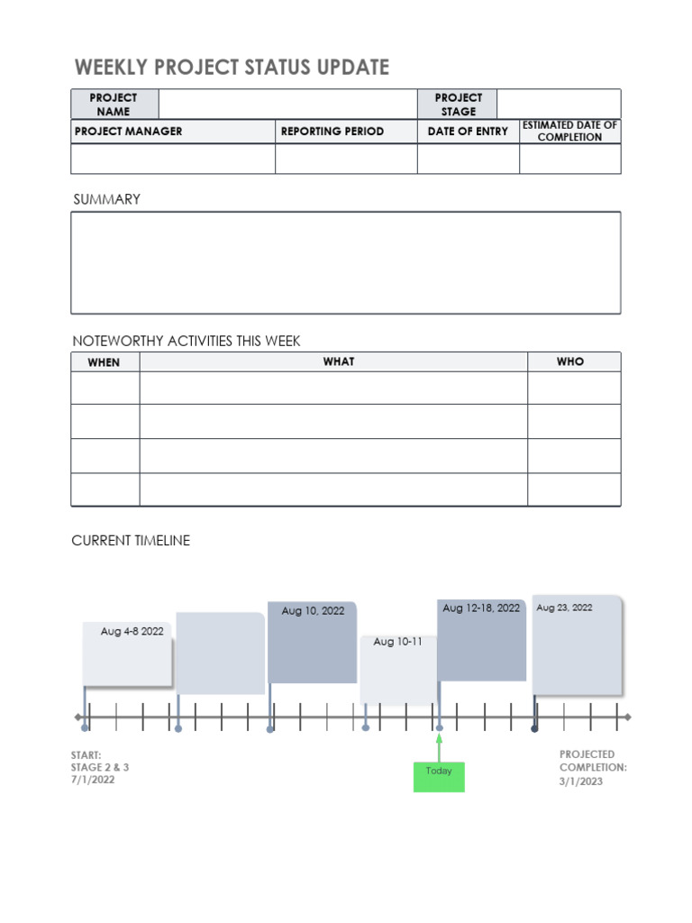 00 Blank- Weekly Status Update | PDF
