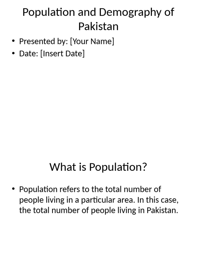 Population and Demography of Pakistan | PDF