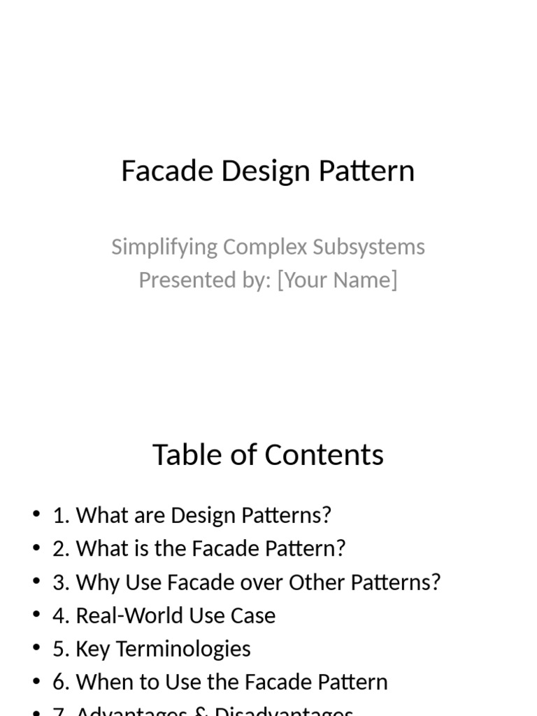 Facade Design Pattern Explained | PDF