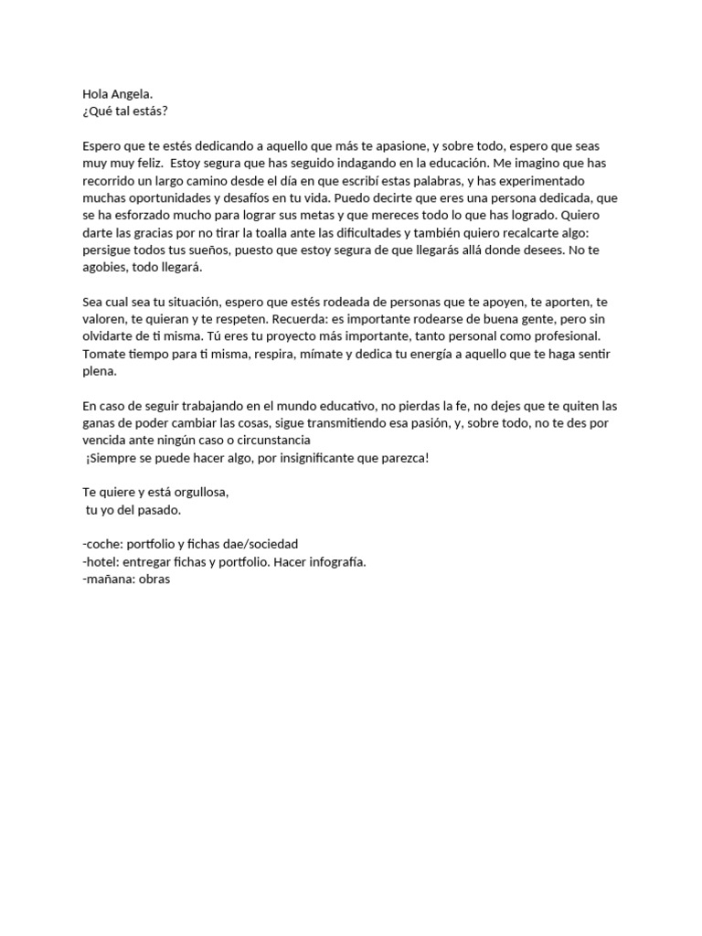 Carta Yo Del Futuro | PDF