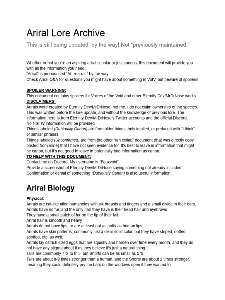 Ariral Lore Archive | PDF | Spacecraft | Foods