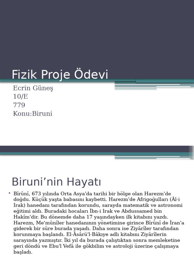 Fizik Projesi | PDF