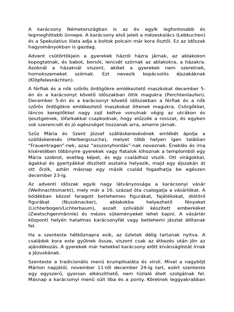 A Karácsony Németországban Is Az Év Egyik Legfontosabb És Legmeghittebb ...