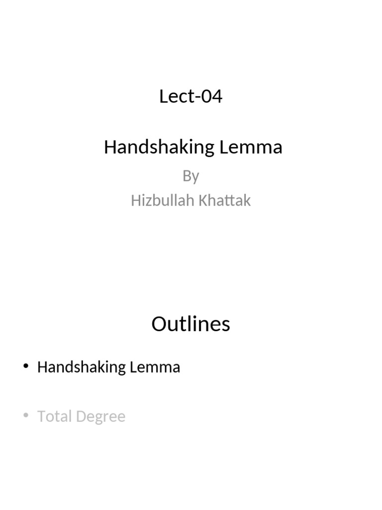 Handshaking Lemma Explained in Graph Theory | PDF