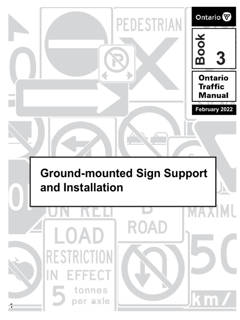 TRAF-OTM - BK 03 - 2022-02 - Ground-Mounted Signs | PDF | Traffic | Road Infrastructure