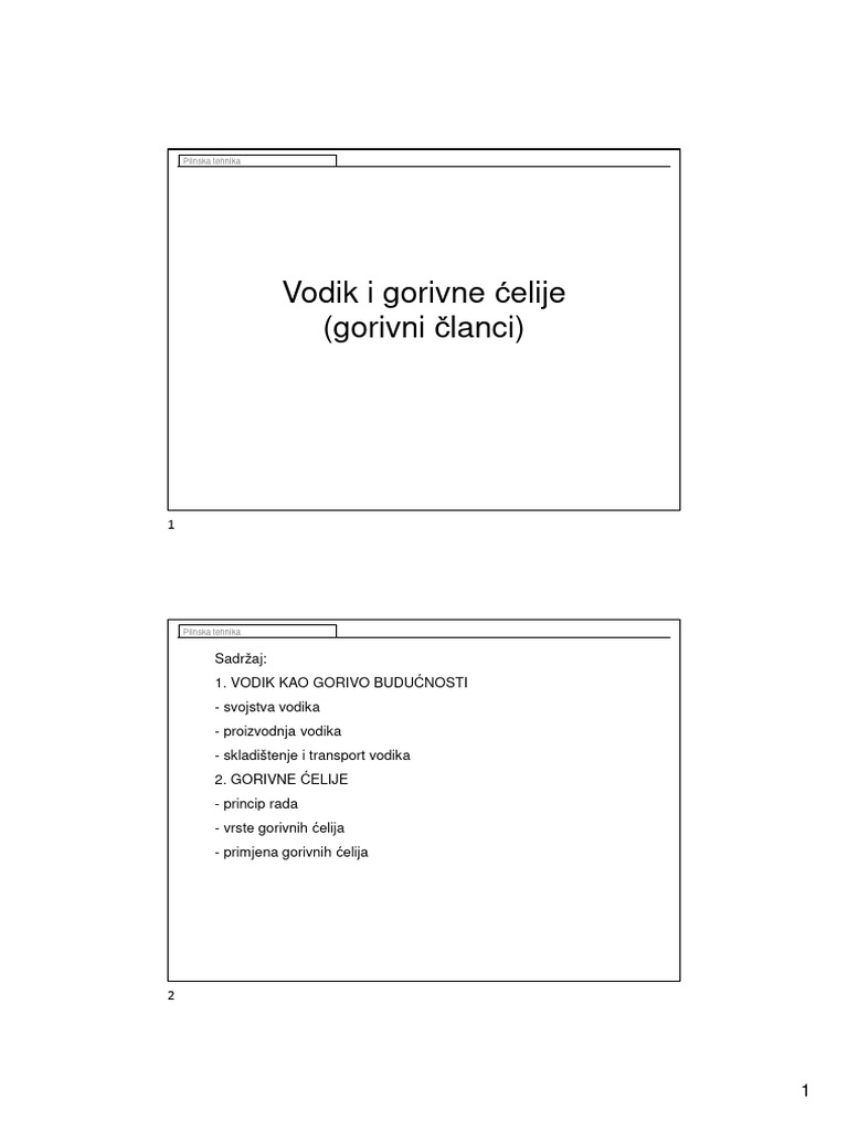 11 - Vodik I Gorive Celije - IE | PDF