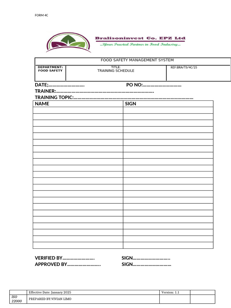 Training Schedule | PDF